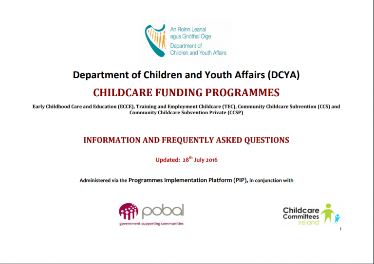 FAQs DCYA - Longford Childcare Committee